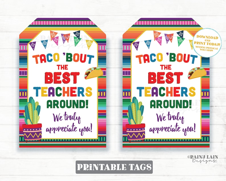 Taco Bout the Best Teachers Around Teacher Appreciation Gift - Etsy