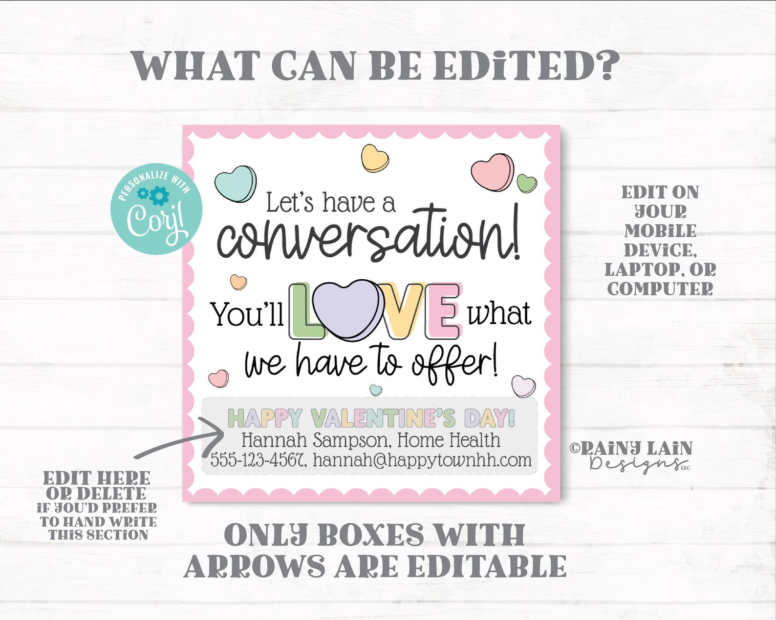Let's Have a Conversation Tag, Valentines Marketing Gift Tag, Customer ...
