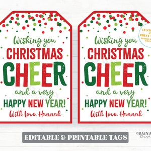 Wishing You Christmas Cheer and a Happy New Year Christmas Gift Tag ...