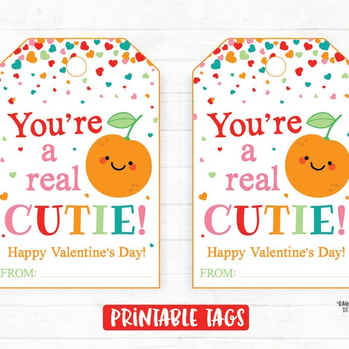 You're a Cutie Valentine Gift Tags Clementine Orange - Etsy
