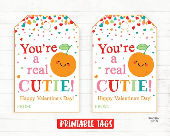 You're a Cutie Valentine Tags You're a Real Cutie | Etsy
