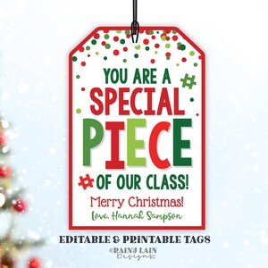 You're a Special Piece of Our Class Tag Christmas Building Block Puzzle ...