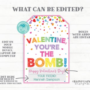 You Are the Bomb Valentine, You're the Bomb Tag, Bath Bomb Valentine ...