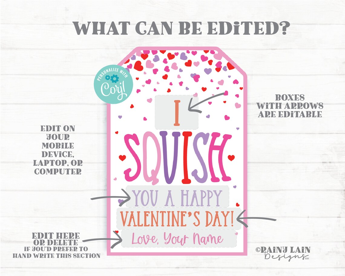 I Squish You Happy Valentine's Day Tag Squishy Toy - Etsy
