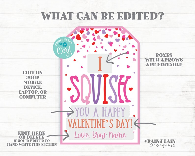 I Squish You Happy Valentine's Day Tag Squishy Toy - Etsy