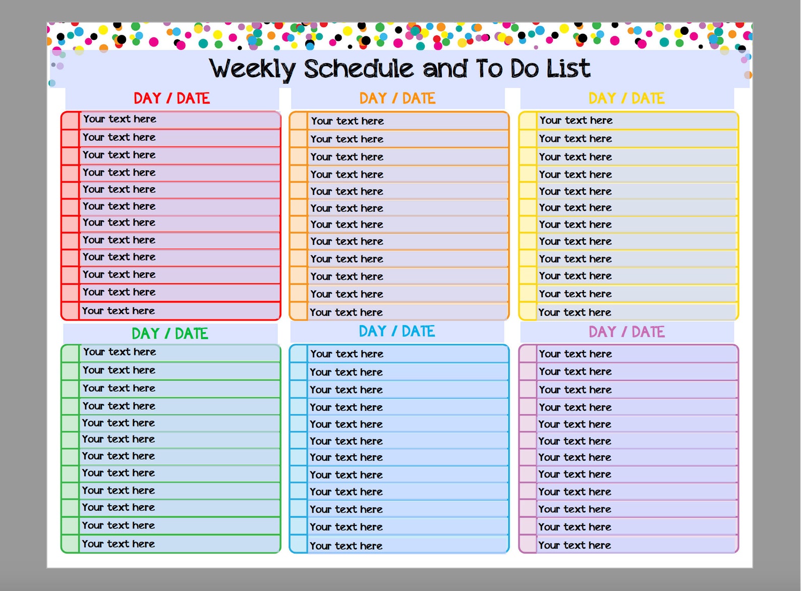 Weekly School Schedule Template Editable Home School - Etsy