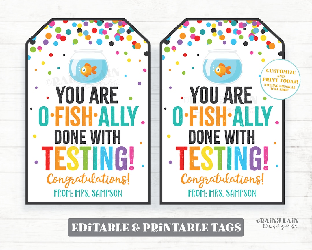 You Are O-fish-ally Done With Testing Tag O Fish Ally Student Goldfish ...