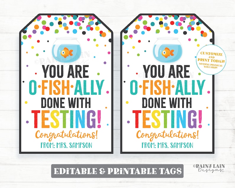 You Are O-fish-ally Done With Testing Tag O Fish Ally Student | Etsy