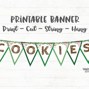 Cookies Printable Banner Cookie Banner Cookie Printable Cookies Sign ...