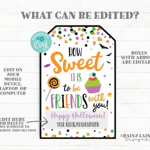 How Sweet It is to Be Friends With You Tag Halloween Friend Co-worker ...