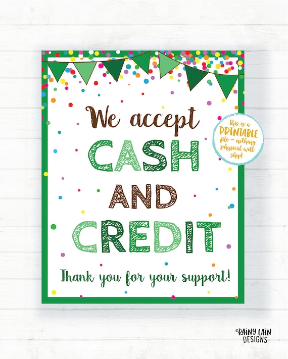 Printable We Accept Credit Card Signs