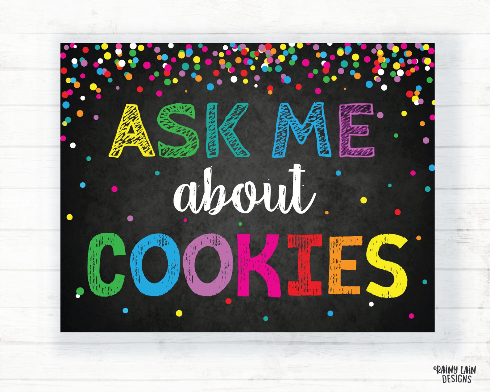 Ask Me About Cookies Sign Bakery Sign Bake Sale Cookie Booth - Etsy