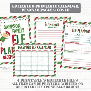 Elf Planner Printable Editable Christmas Elf Ideas Elf Printables ...
