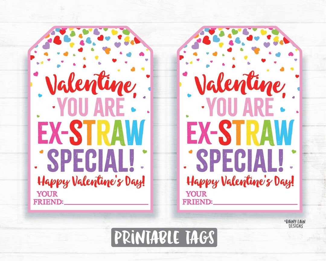 Ex-straw Special Tags, Silly Straw Valentine, Krazy, Crazy Straw ...
