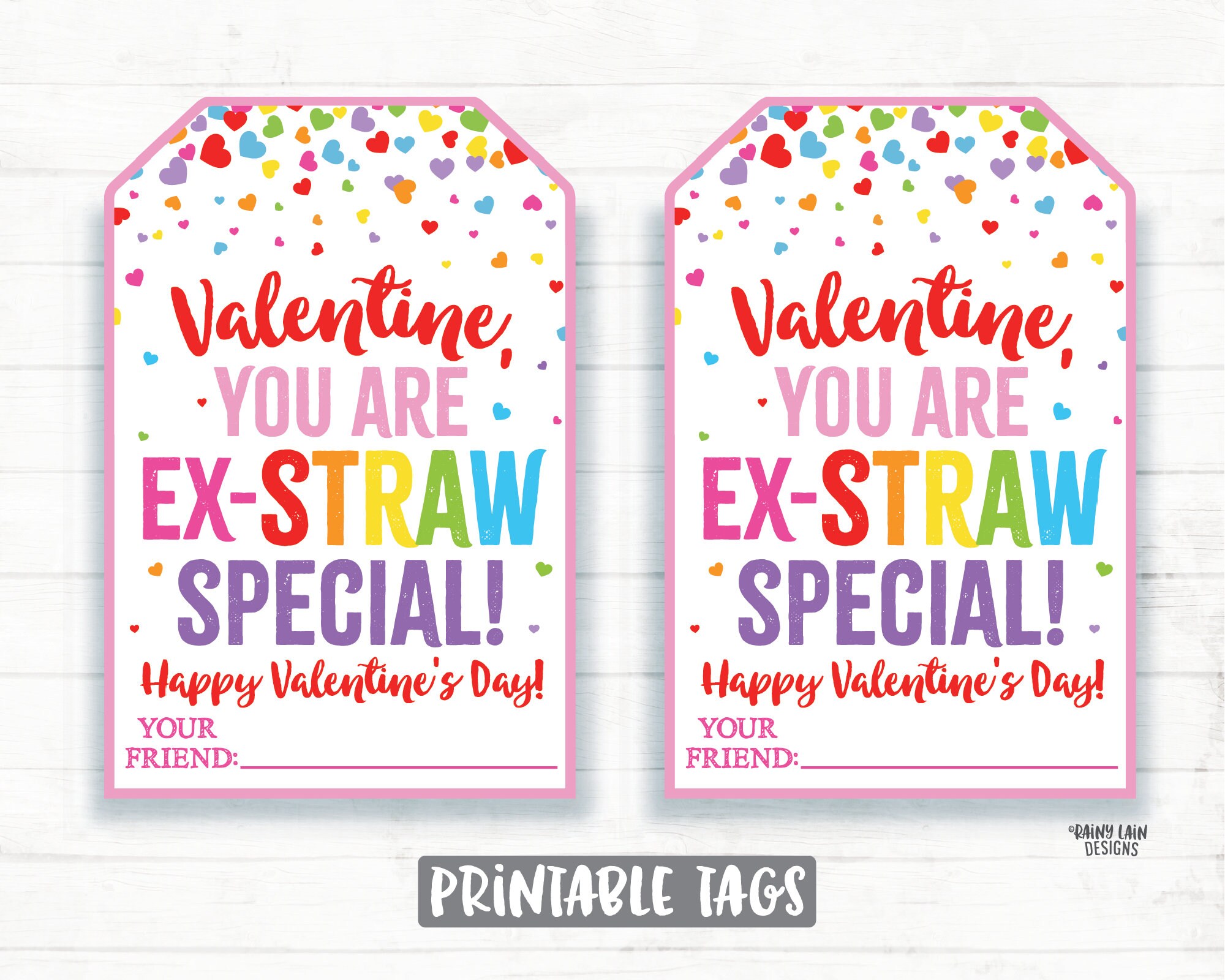 Ex-STRAW Special Tags Silly Straw Valentine Krazy Crazy | Etsy