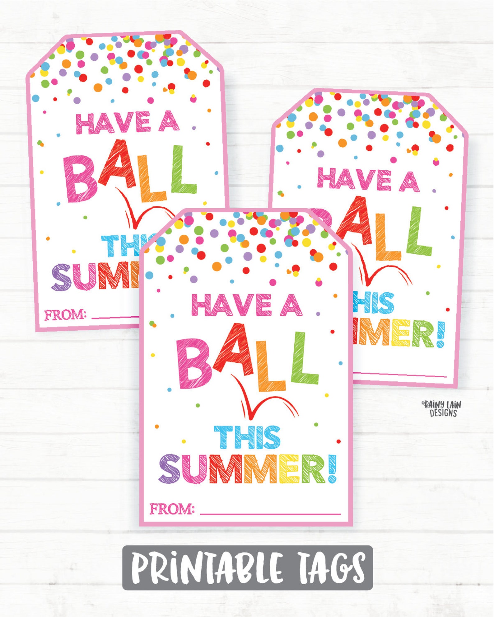 Have a Ball This Summer Tags Bouncy Ball Tag Beach Ball | Etsy