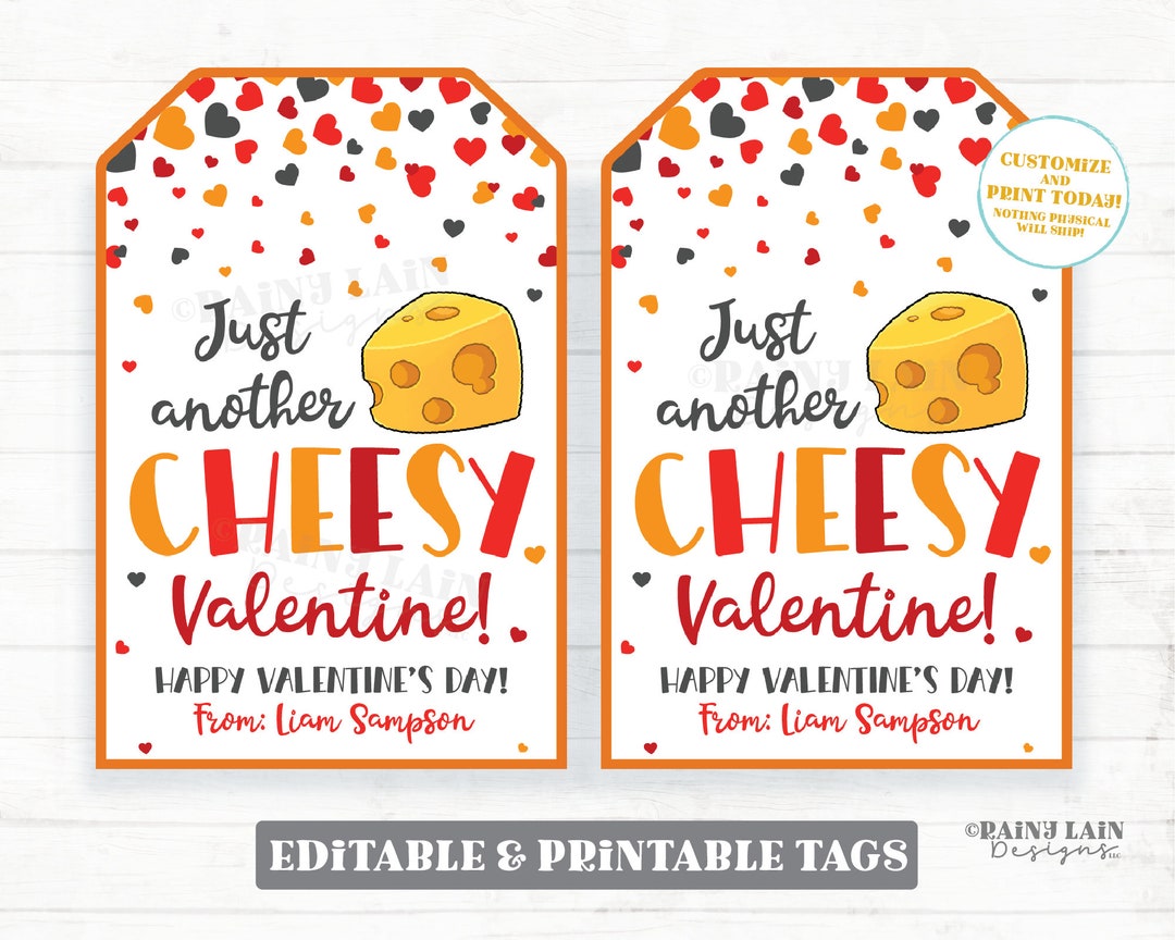 Just Another Cheesy Valentine Tag, Cheese Crackers Cheez Goldfish ...