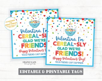 Cereal Valentine Printable - Etsy