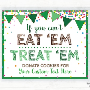 Custom Cookie Booth Printable Cookie Sign Donate to Local Heroes First ...