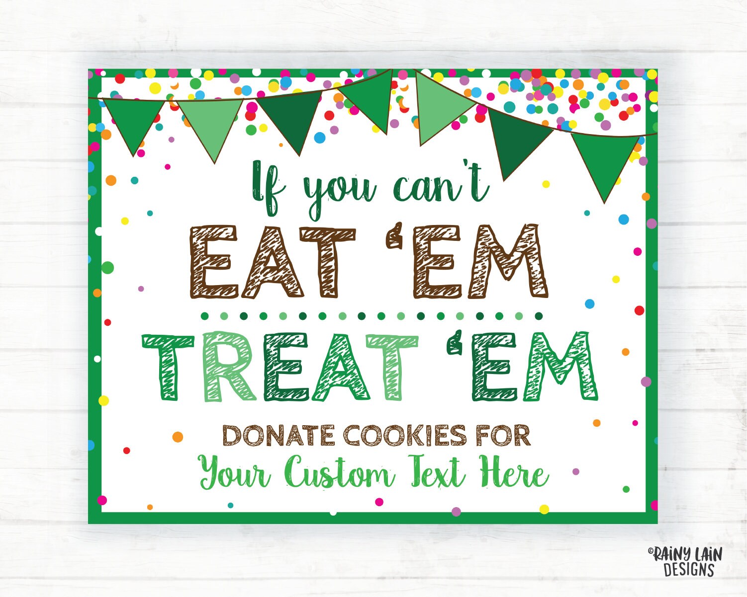 Custom Cookie Booth Printable Cookie Sign Donate to Local - Etsy UK
