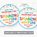 Spinning With Fun Tag, Fidget Spinner Valentine, Pop Spin Toy, Gift Tag ...