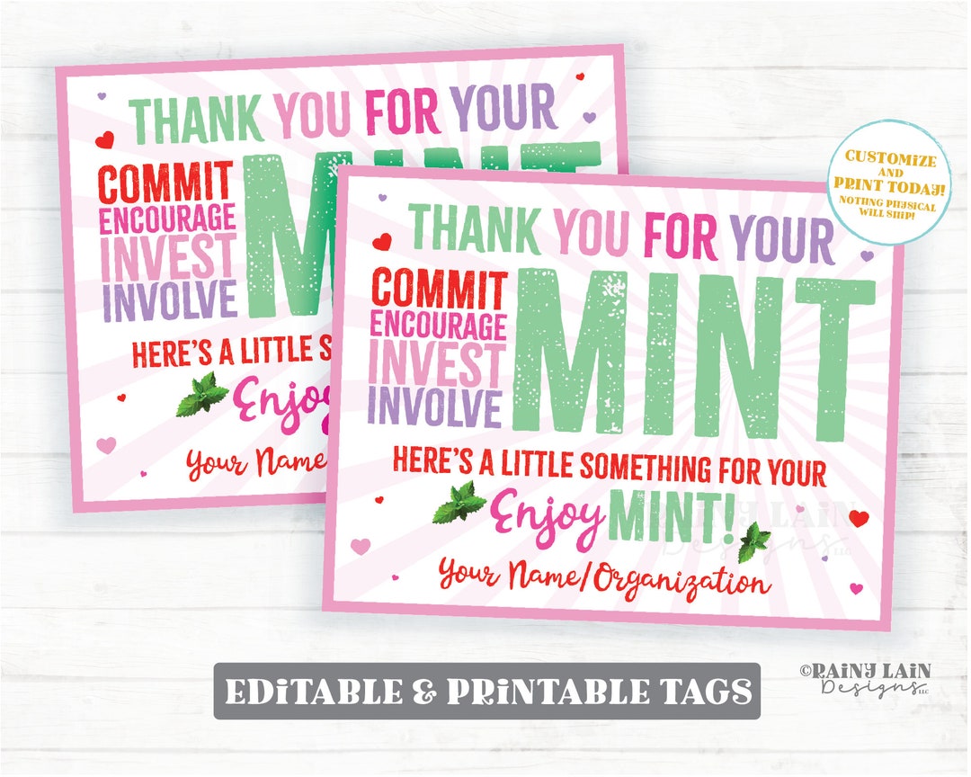Mint Gift Valentine Gift Tags, Employee Appreciation Valentine's Day ...