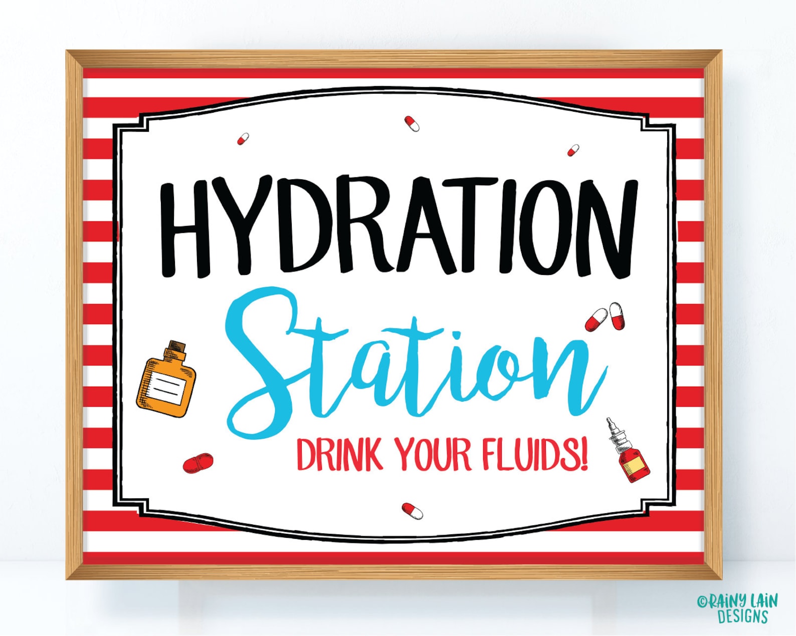 Hydration Station Sign Beverages Sign Drinks Sign Nurse Graduation ...
