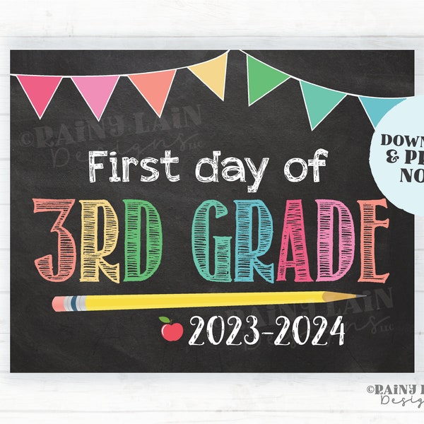 3rd Grade Sign - Etsy