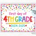 First Day of School Sign 1st Day of 4th Grade Fourth Grade Back to ...