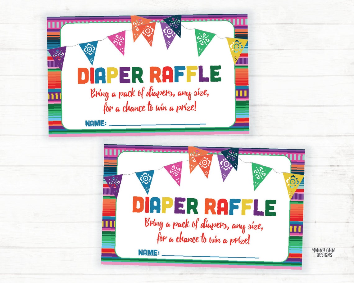 Fiesta Diaper Raffle Inserts Fiesta Baby Shower Invitation - Etsy