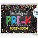 1st Day of Pre-k Sign First Day of Prek First Day of School Back to ...