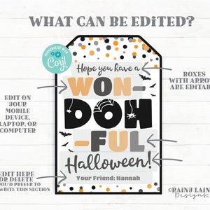 Wondohful Halloween Tag Play Dough Playdough Editable Halloween Gift ...