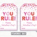 You Rule Valentine, Ruler Valentine Tags, Rule Valentines Preschool ...
