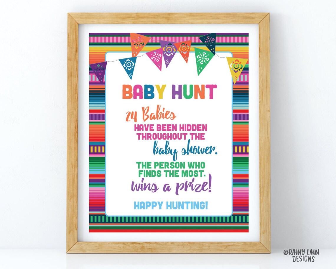 Fiesta Baby Shower Games Baby Hunt Game Baby Hunt Sign Baby - Etsy