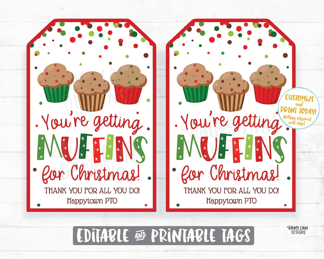 You're Getting Muffin for Christmas Tags Christmas Gift Tag Homemade ...