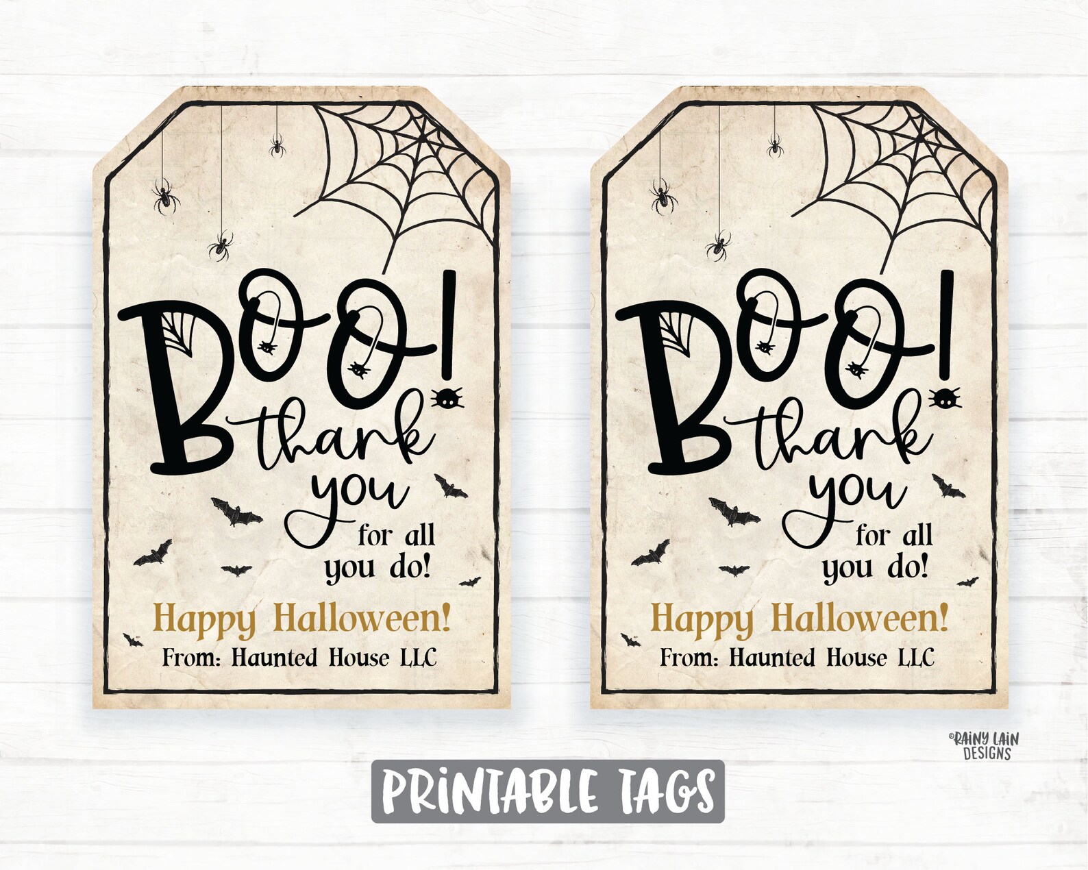 Boo Thank you for all you do tag Halloween Appreciation | Etsy