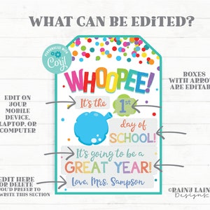 Whoopee It's the 1st Day of School First Day Back to School Student ...