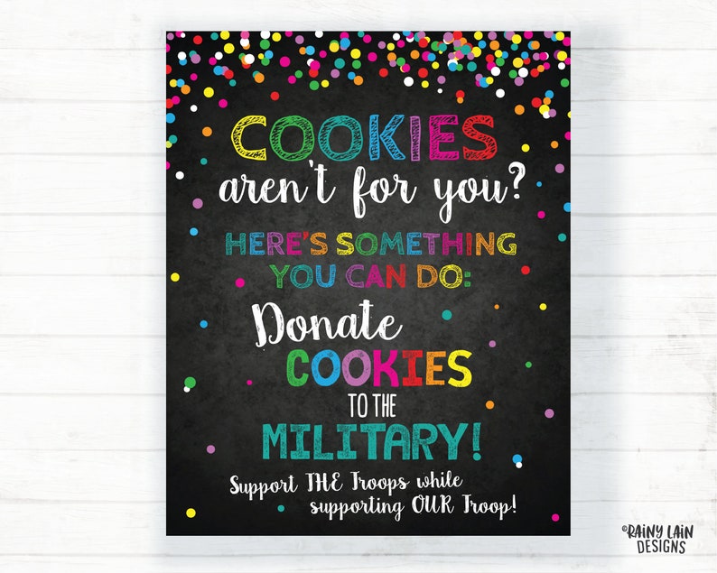 Donate Cookies to the Military Cookie Booth Printable Cookie | Etsy