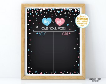 Gender Voting Gender Reveal Poster Boy or Girl Vote Blue or - Etsy Canada