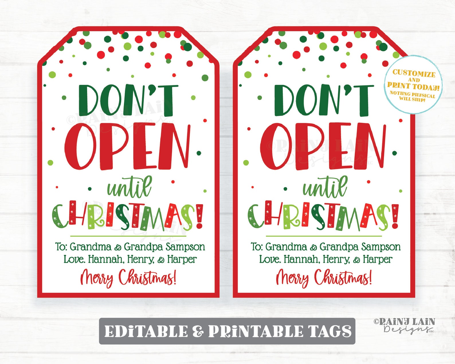 Don't Open Until Christmas Tags Do Not Open Gift Tag - Etsy