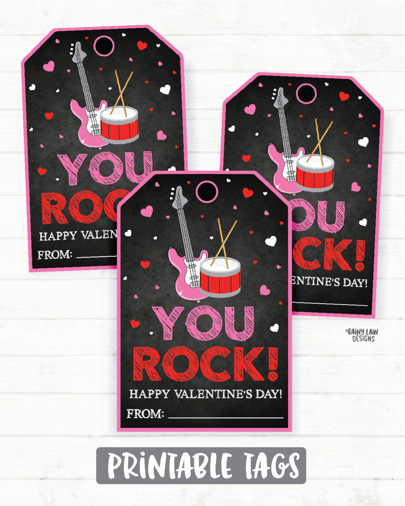 You Rock Valentine, Rocks, Rock Candy, Guitar, Pop, Drum Chalkboard ...