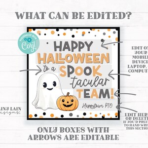 Editable Halloween Gift Tag Template Happy Halloween to a Spook-tacular ...