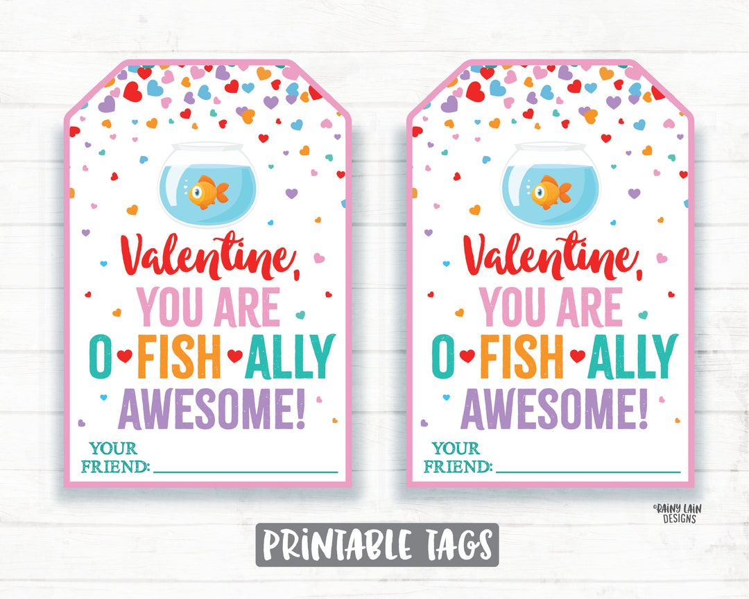 Goldfish Valentine, O-fish-ally Awesome Valentine, Fish Valentine ...