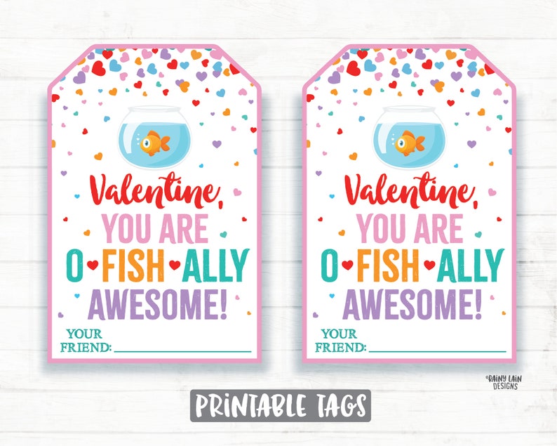Goldfish Valentine, O-fish-ally Awesome Valentine, Fish Valentine ...