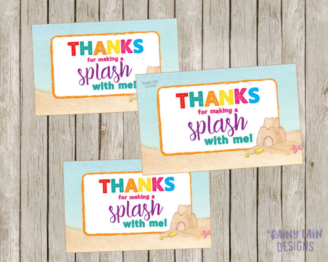 Beach Theme Favor Tags Beach Party Favor Tags Printable | Etsy