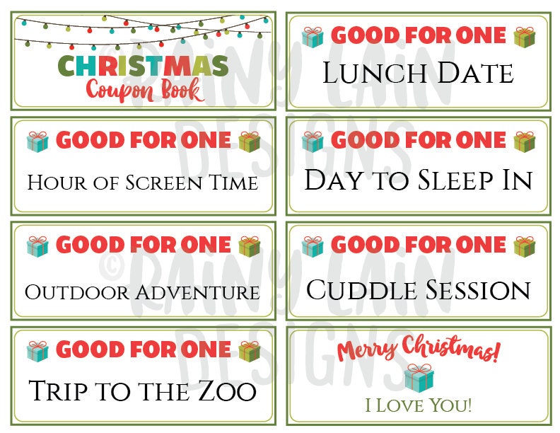 Christmas Coupon Book Printable Christmas Coupons Coupon | Etsy