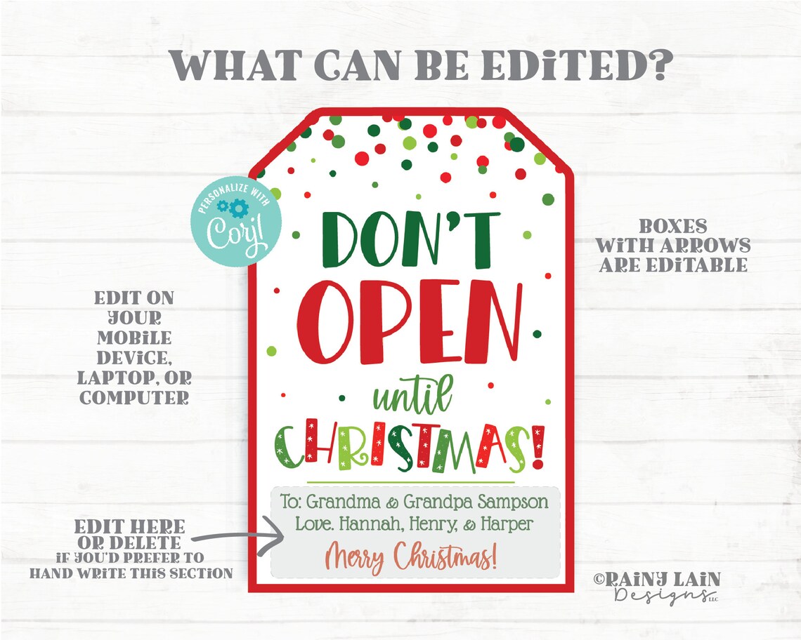 Don't Open Until Christmas Tags Do Not Open Gift Tag - Etsy