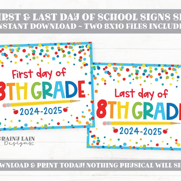 First Day of 8th Grade - Etsy