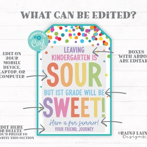 End of Year Student Gift Tag, End of School Year Tags, Sour Candy ...