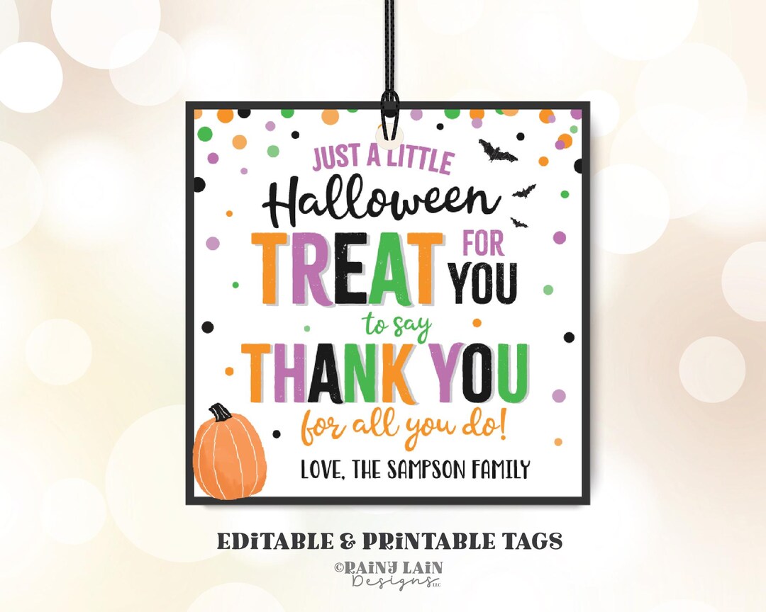 Halloween Treat for You to Say Thank You for All You Do Appreciation ...
